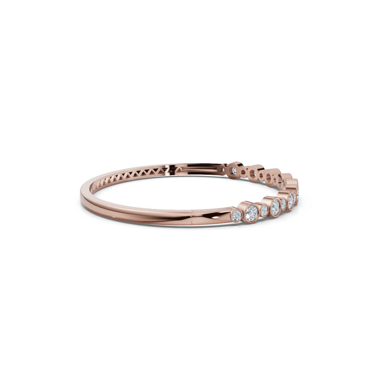 Bezel Set Lab-Grown Diamond Bangle Bracelet
