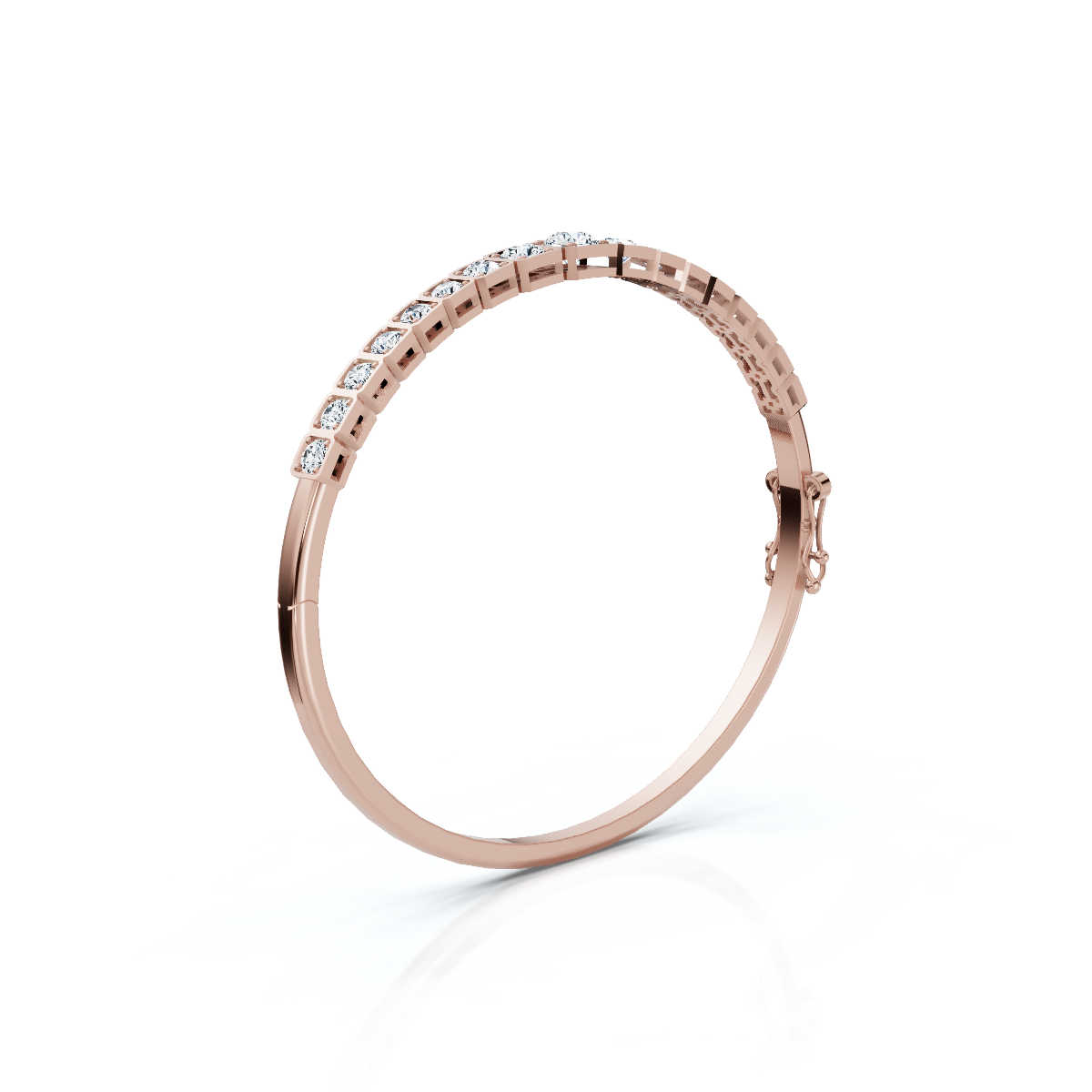 Sophisticated Square Bezel Lab-Grown Diamond Bangle