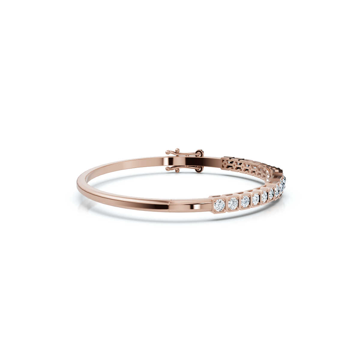 Sophisticated Square Bezel Lab-Grown Diamond Bangle