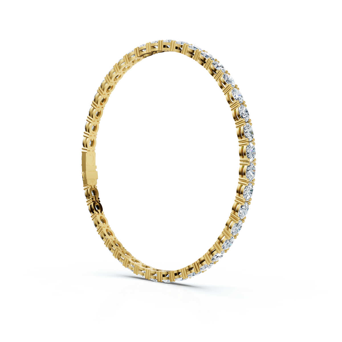 18K Yellow Gold Oval Lab Grown Diamond Tennis Bracelet (9.00 ct. tw) | The Art Of Jewels