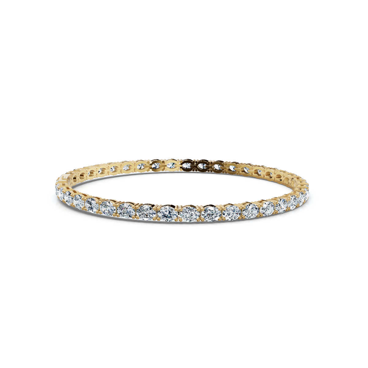 18K Yellow Gold Oval Lab Grown Diamond Tennis Bracelet (9.00 ct. tw) | The Art Of Jewels