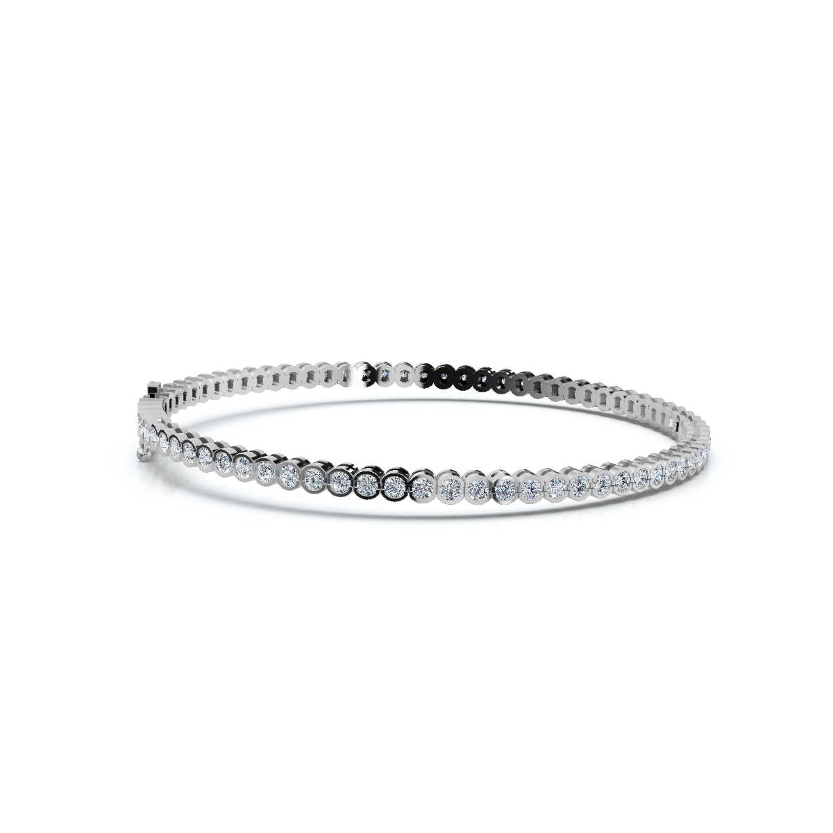 Platinum Half Bezel Lab Grown Diamond Tennis Bracelet (2.00 ct. tw) | The Art Of Jewels