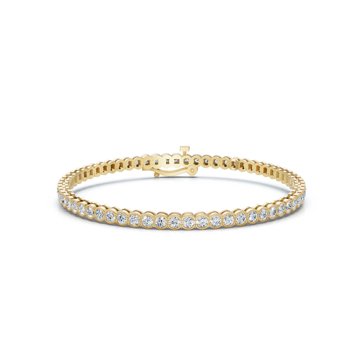 Half Bezel Lab Diamond Tennis Bracelet - Radiant Elegance!