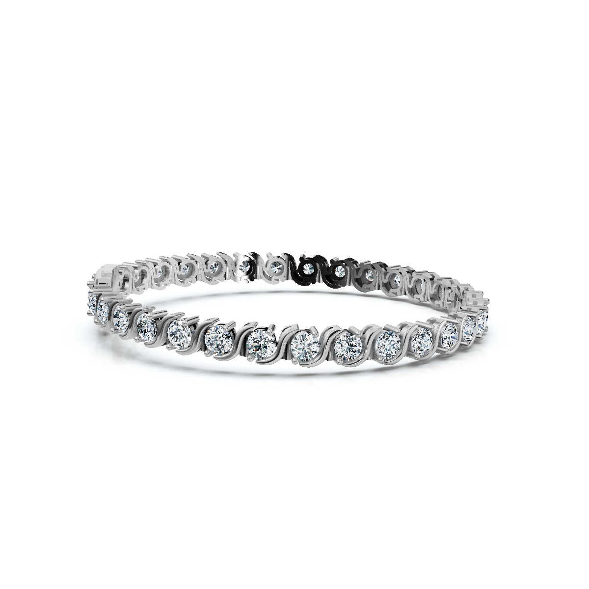 S Shaped Lab Grown Diamond Tennis Bracelet - Sparkle with Eco-Friendly Elegance!