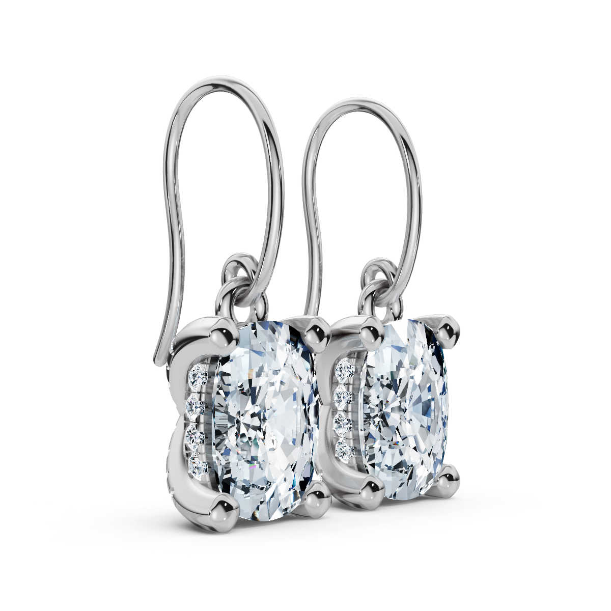 Dangling Elongated Cushion Cut Lab Grown Diamond Earrings | Perfect Visage!