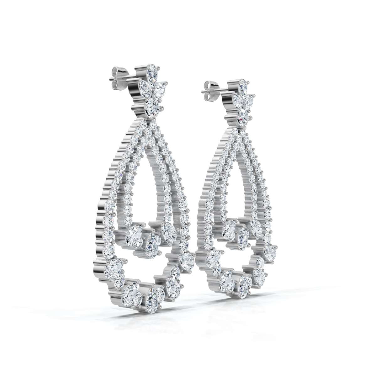 Platinum Fashion Lab Grown Diamond Dangling Earrings(9 1/2 ct. tw ...