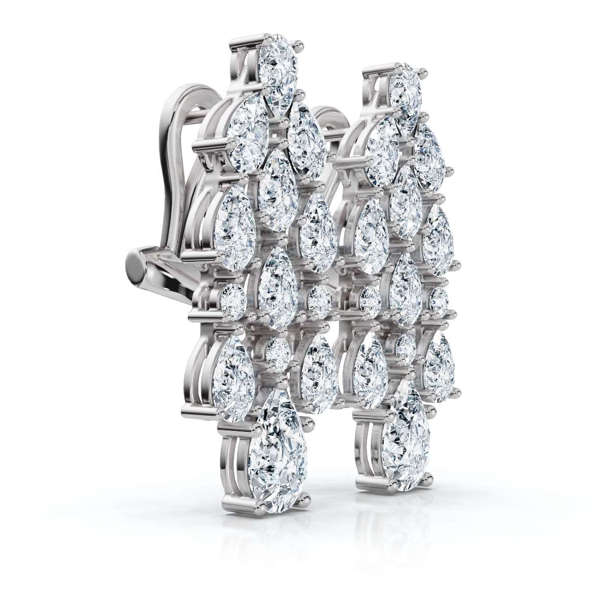 Platinum Cluster Lab Grown Diamond Dangling Earrings(9 3/4 ct. tw ...