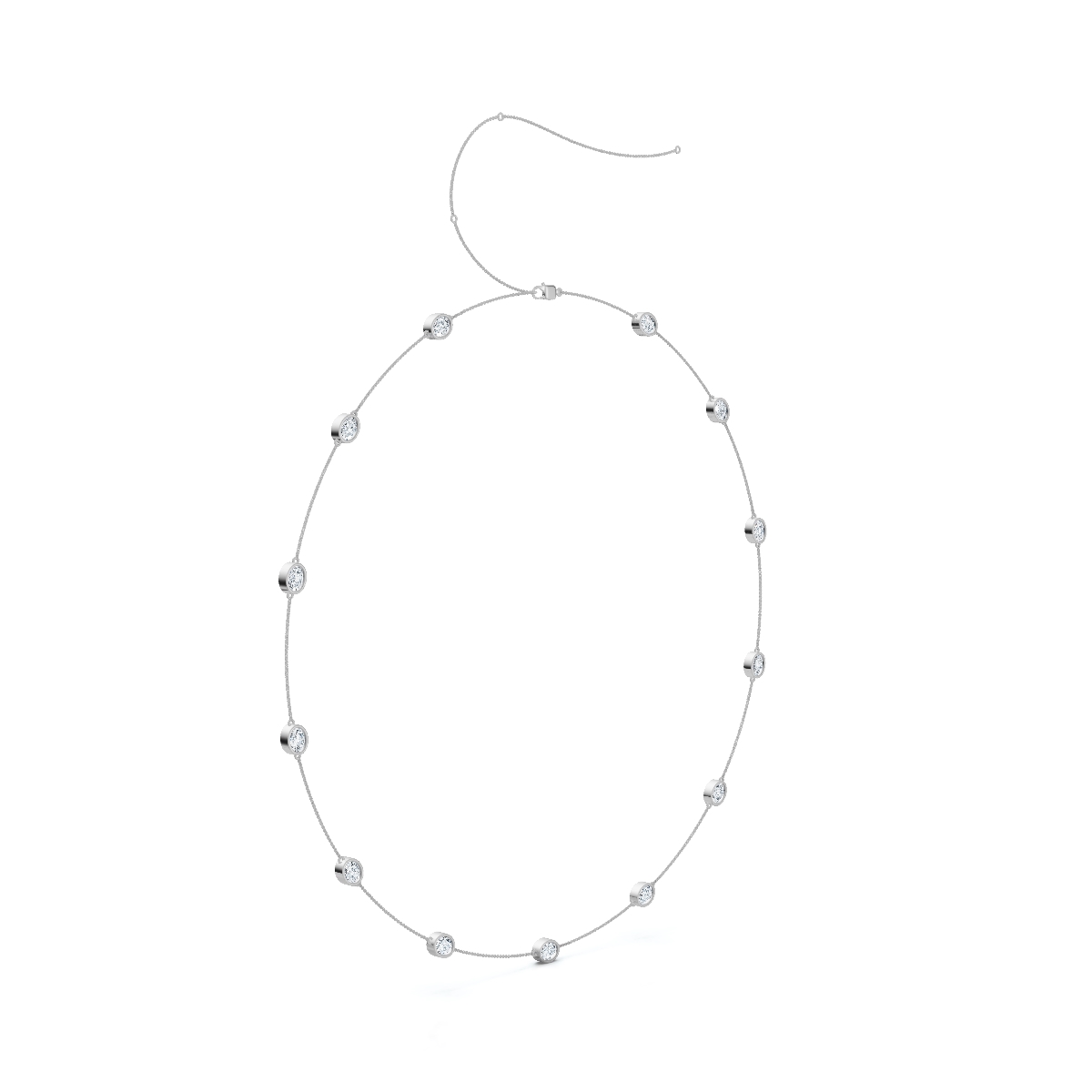 18K White Gold Oval Lab Grown Diamond Necklace(2 2/3 ct. tw) | The Art ...