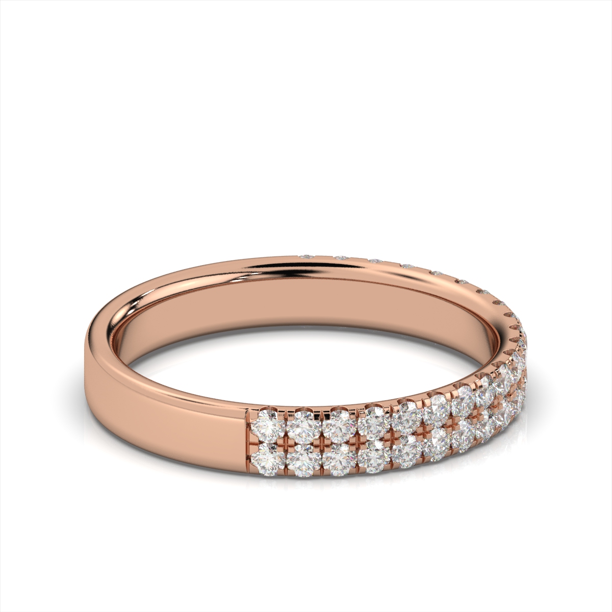 18K Rose Gold Evelyn Two-Row Diamond Ring (1/2 ct. tw) | The Art Of Jewels