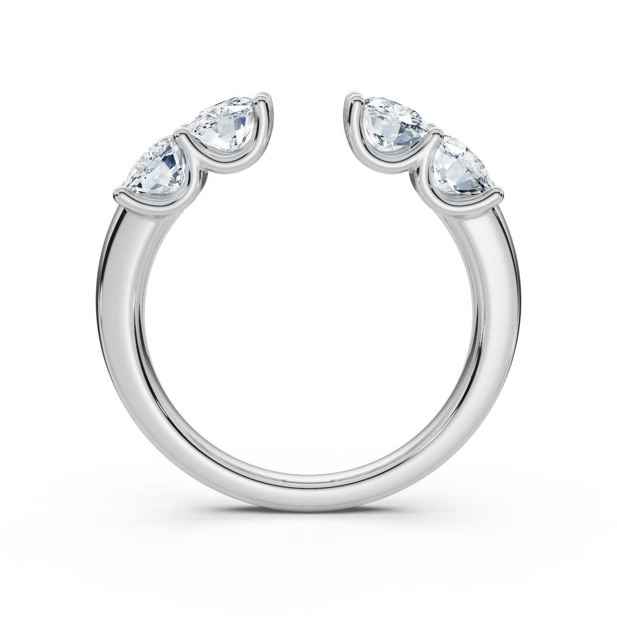 Platinum Terra Open End Elongated Cushion Lab Grown Diamond Band (2.00 ...