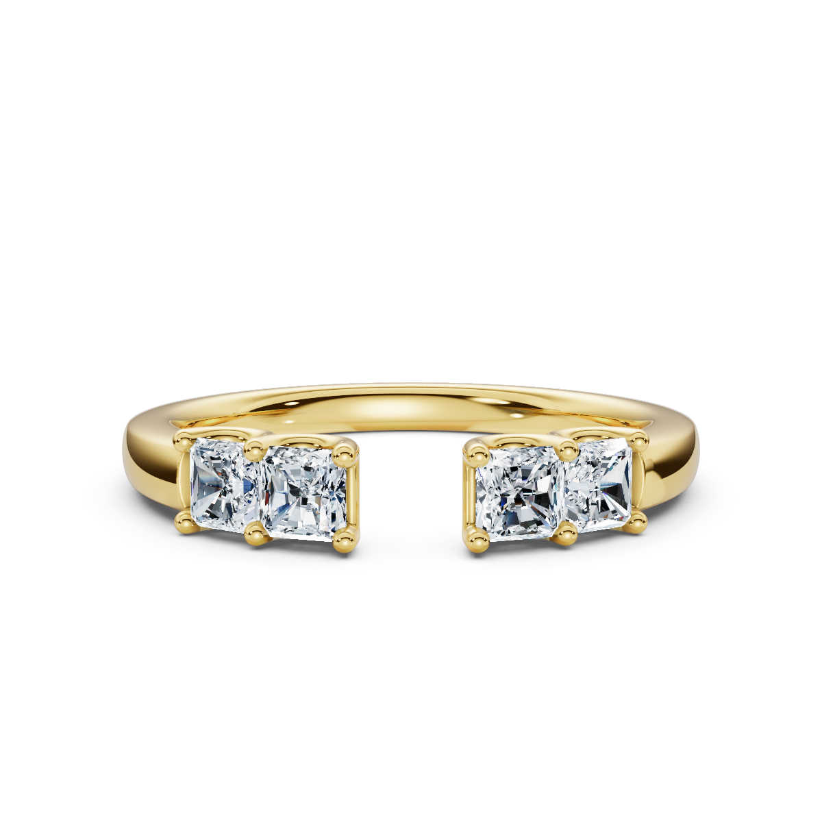 18K Yellow Gold Terra Open End Square Radiant Lab Grown Diamond Band (1 ...