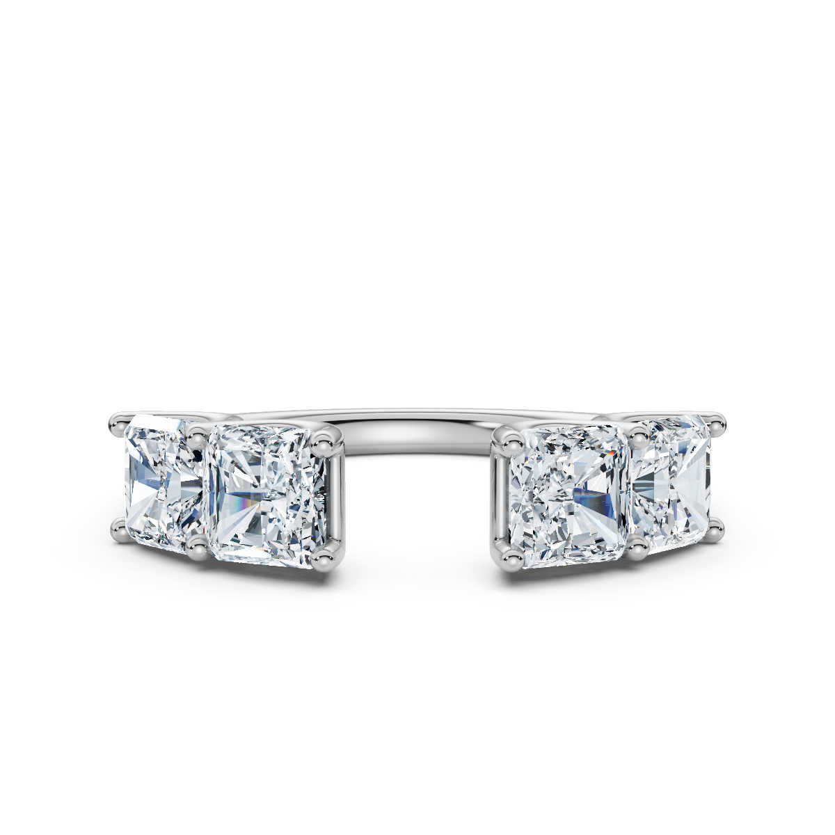 Platinum Terra Open End Square Radiant Lab Grown Diamond Band (2.00 ct ...