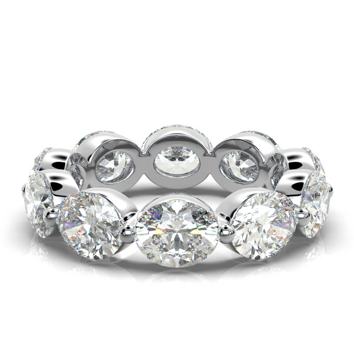 Platinum Antoinette Oval Lab Grown Diamond Eternity Band (6.00 ct. tw ...