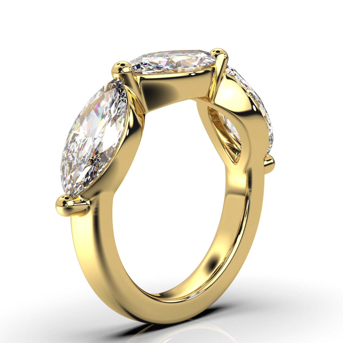 14K Yellow Gold Emmeline Marquise Lab Grown Diamond Anniversary Band (4 ...