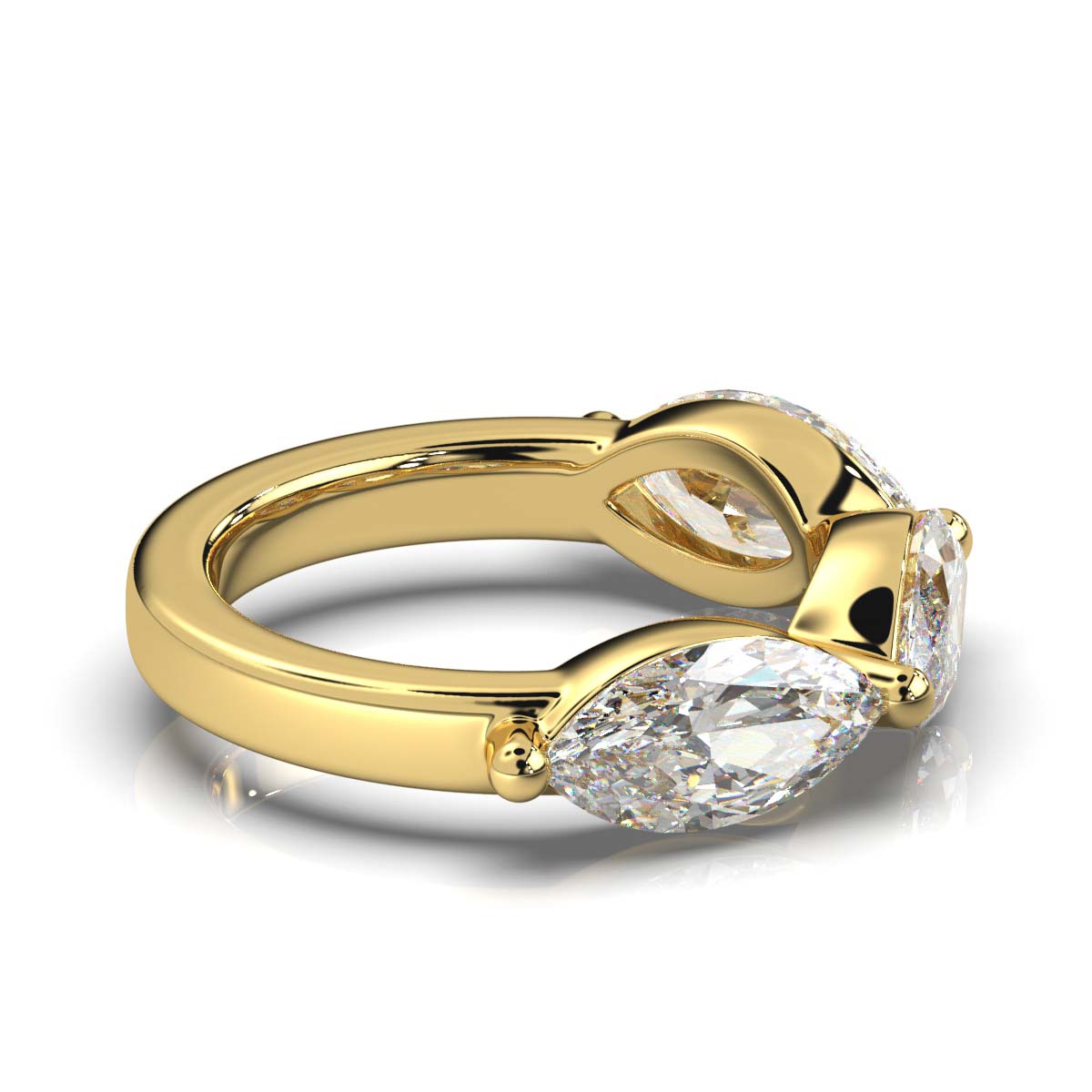 14K Yellow Gold Emmeline Marquise Lab Grown Diamond Anniversary Band (4 ...