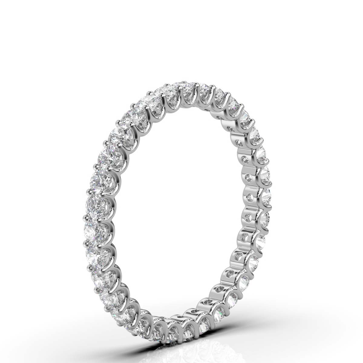14K White Gold Selene U Prong Lab Grown Diamond Eternity Band (1 ct. tw ...