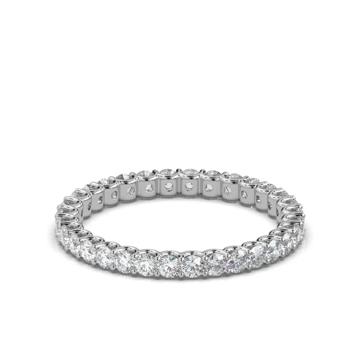 14K White Gold Selene U Prong Lab Grown Diamond Eternity Band (1 ct. tw ...