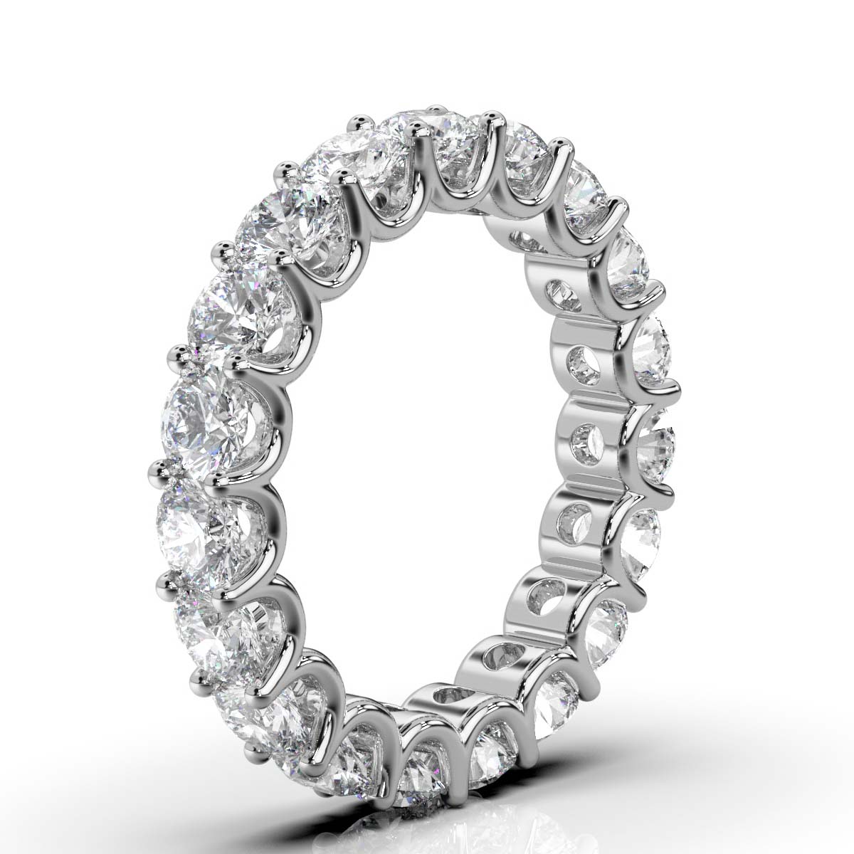 18K White Gold Selene U Prong Lab Grown Diamond Eternity Band (4 ct. tw ...