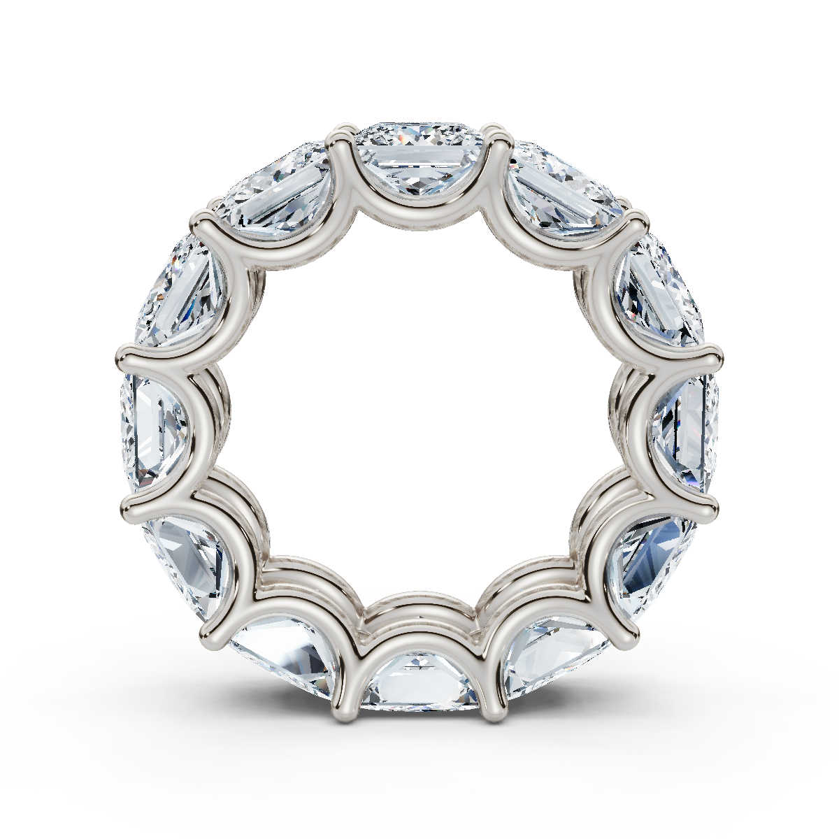 18K White Gold Alara Eternity Princess Lab Grown Diamond Band (15.00 ct ...