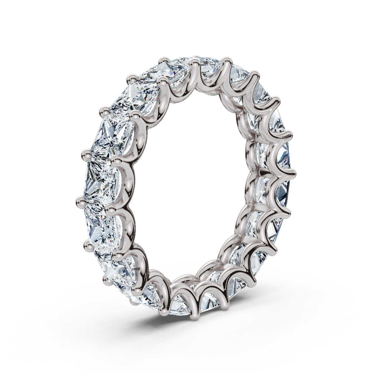 14K White Gold Alara Eternity Princess Lab Grown Diamond Band (6.00 ct ...