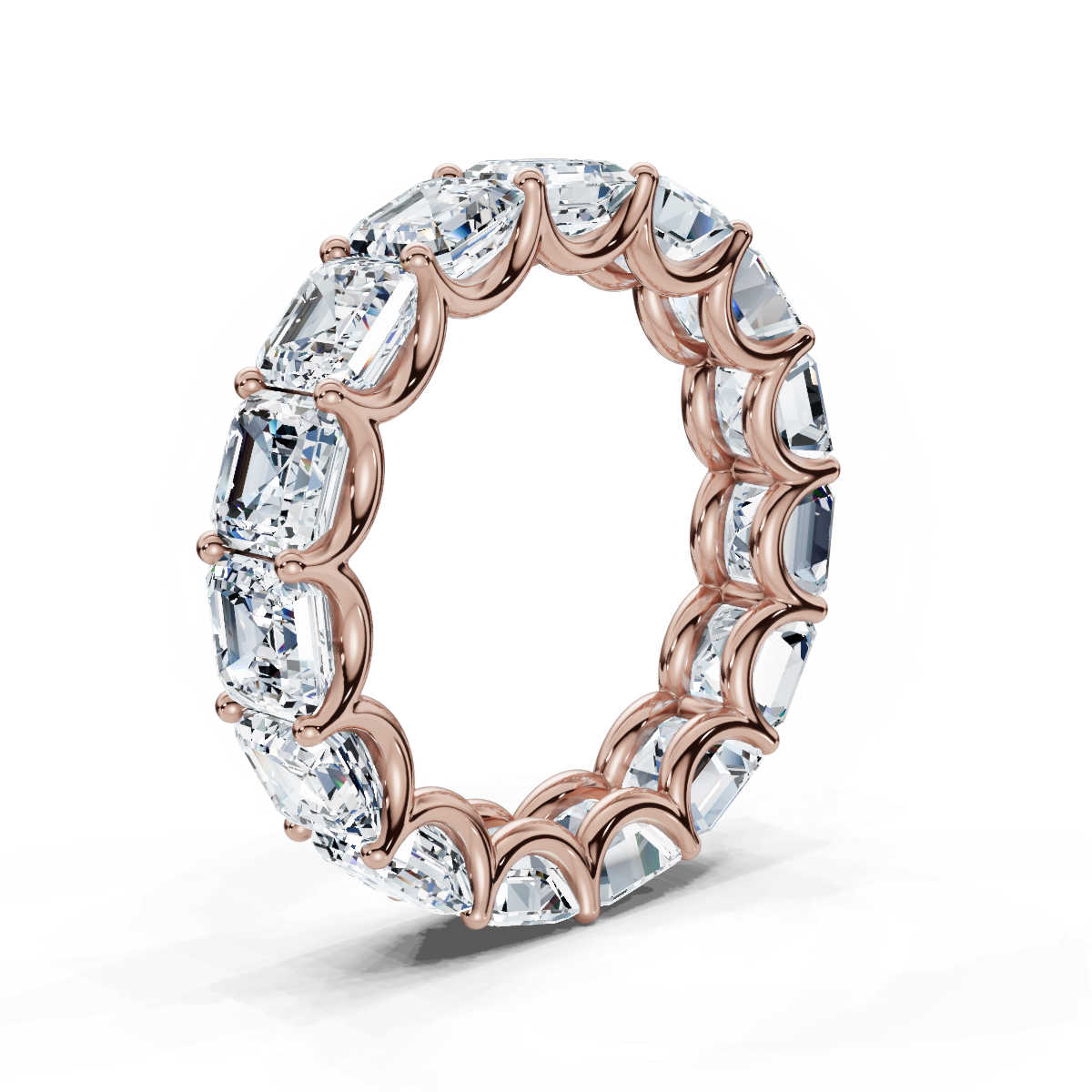 14K Rose Gold Alara Eternity Asscher Lab Grown Diamond Band (6.00 ct ...