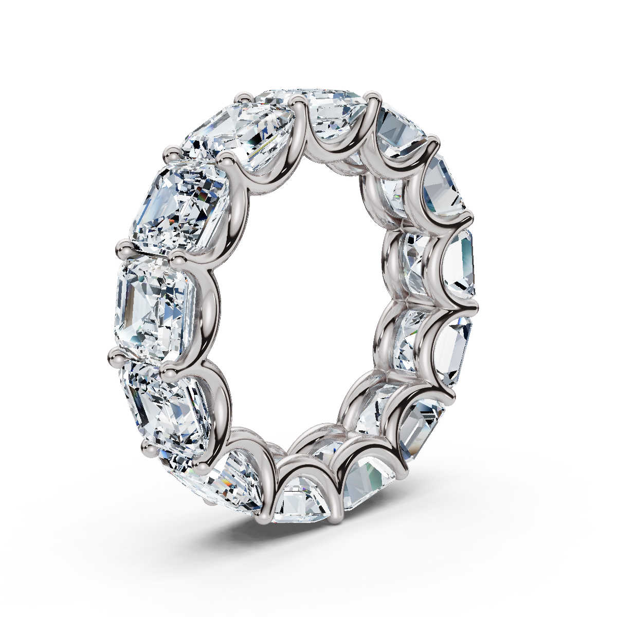 Platinum Alara Eternity Asscher Lab Grown Diamond Band (9.00 ct. tw ...