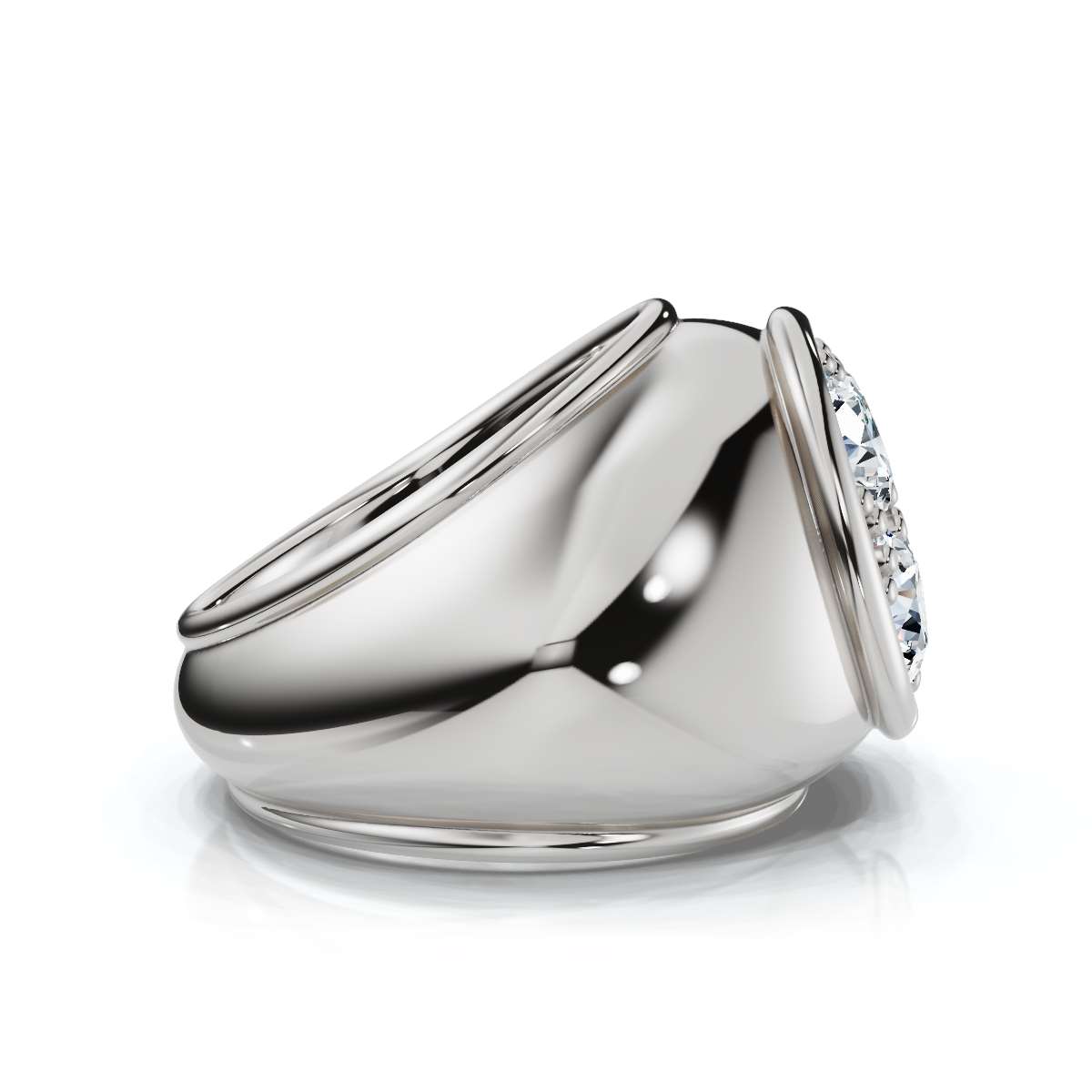 18K White Gold Kyson Round Lab Grown Diamond Anniversary Band (4.00 ct ...